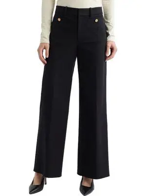 FRAME High Waist Pocket Trousers - Black
