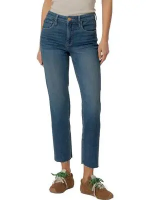 Kut From The Kloth Rachael High Waist Raw Hem Crop Mom Jeans - Grant