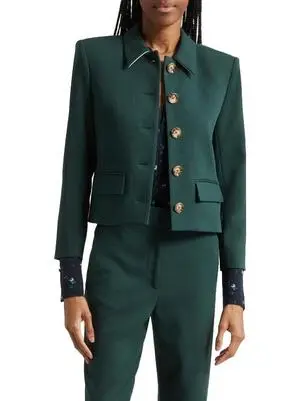 Veronica Beard Makayla Cropped Jacket - Pine
