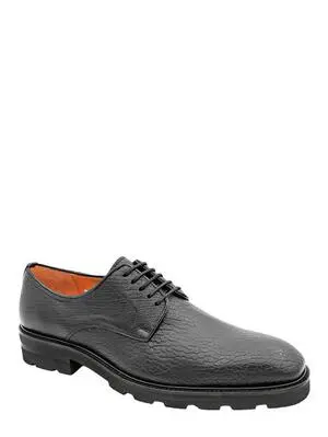 Mezlan Grained Leather Derby Shoes - Black