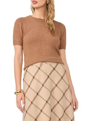 Vince Camuto Short Puff Sleeve Sweater - Cocoa