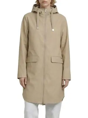 NOIZE Janae Water Repellent Hooded Raincoat - Sand