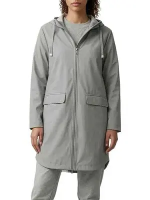 NOIZE Janae Water Repellent Hooded Raincoat - Silver