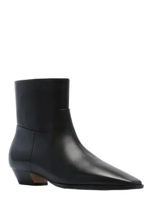 FRANKIE4 Zara Square Toe Leather Ankle Boot - Black