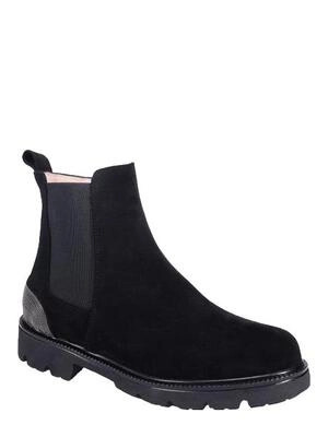 Ron White Gema Water Resistant Suede Chelsea Boot - Onyx