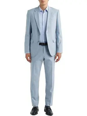 BOSS Huge Slim Fit Light Mélange Suit - Blue