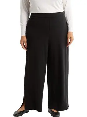Eileen Fisher Wide Leg Ankle Pants - Black