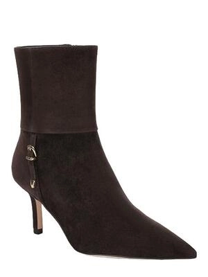 FAVORITE DAUGHTER Tamra Pointed Toe Bootie - Coffee Suede