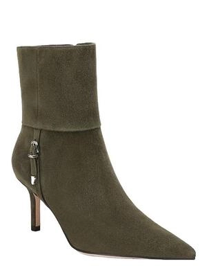FAVORITE DAUGHTER Tamra Pointed Toe Bootie - Olive Suede