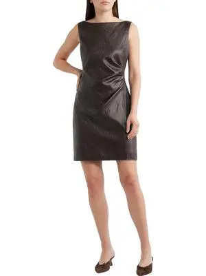 Sam Edelman Faux Leather Mini Dress - Espresso