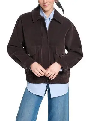 LEVI'S Relaxed Fit Faux Suede Bomber Jacket - Java
