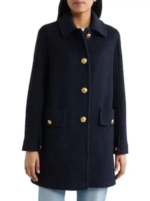 Sam Edelman Crested Button Coat - Navy
