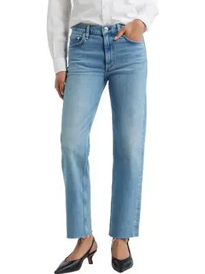 Rag & Bone Harlow Mid Rise Straight Leg Ankle Jeans - Audrey
