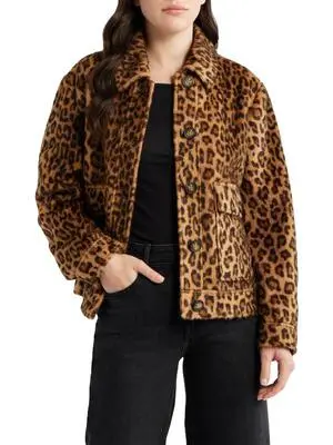 Bernardo Print Jacket - Leopard