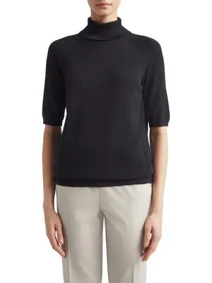 LAFAYETTE 148 NEW YORK Lafayette 148 New York Short Sleeve Raglan Turtleneck Sweater