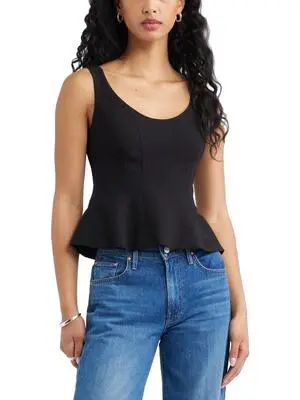 OPEN EDIT The Icon Peplum Top - Black
