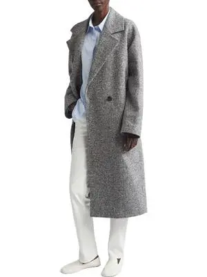 Lafayette 148 New York Alpaca & Wool Blend Coat - Graphite Multi