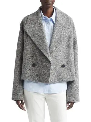 Lafayette 148 New York Double-breasted Alpaca & Wool Blend Jacket - Graphite Multi