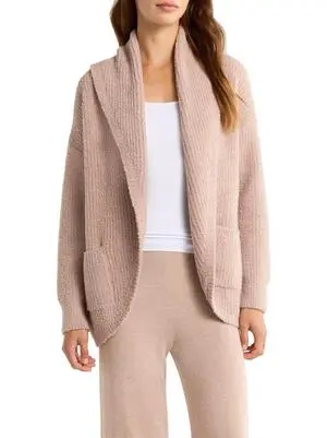 Barefoot Dreams Cozychic Ribbed Shawl Collar Cardigan - Willow