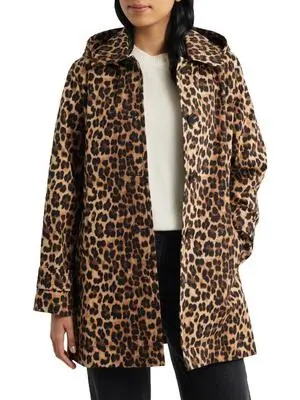 Sam Edelman Hooded Raincoat - Leopard