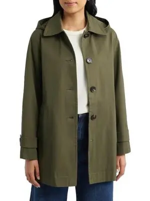 Sam Edelman Hooded Raincoat - Loden