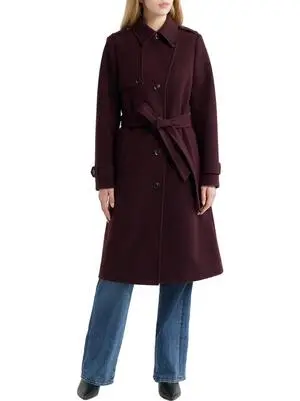 Bcbgmaxazria Belted Trench Coat - Maroon