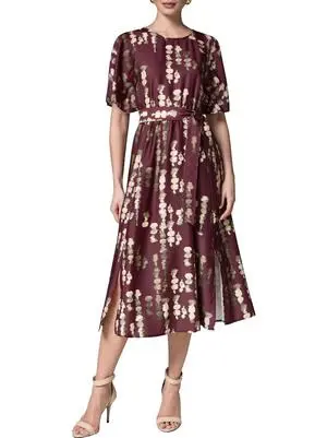 DONNA KARAN NEW YORK Donna Karan New York Abstract Print Stretch Satin Midi Dress