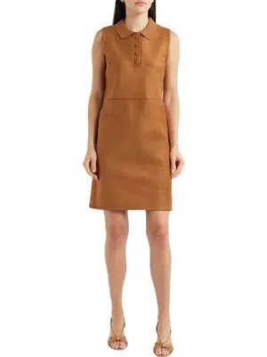 NIC+ZOE Marley Faux Suede Sheath Dress - Saddle