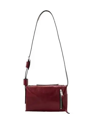 ALLSAINTS Alba Shine Leather Crossbody Bag - Garnet Red