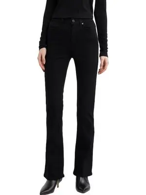 Paige Laurel Canyon High Waist Bootcut Leg Jeans - Black Lacquer
