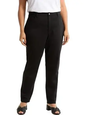 Eileen Fisher High Waist Slim Knit Pants - Black