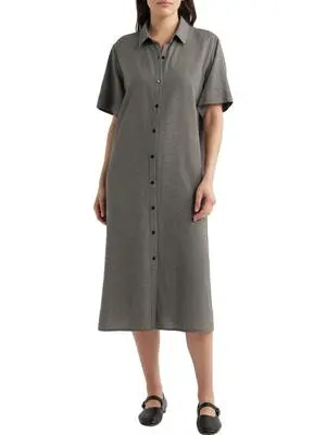 Eileen Fisher Checked Shirt Dress - Chalk