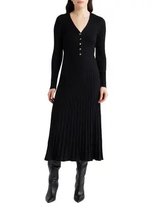 SAM EDELMAN Sam Edelman Long Sleeve Ribbed Maxi Sweater Dress