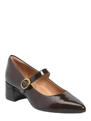 SOFFT Stacy Pointed Toe Mary Jane Block Heel Pumps - Chocolate
