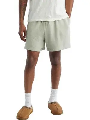 ELWOOD Relaxed Fit Garment-washed Sweat Shorts - Sage