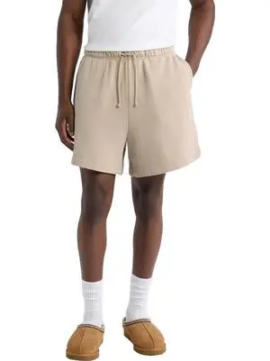 ELWOOD Elwood Relaxed Fit Garment-Washed Sweat Shorts Tan