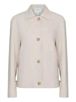 Vince Linen-blend Long Jacket - Light Oat