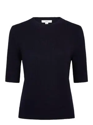 Vince Wool-cashmere Short-sleeve Sweater - Coastal