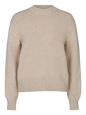 Vince Ribbed Cotton-blend Drop Shoulder Crew Neck Sweater - Cobblestone