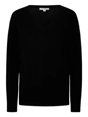Vince Wool-cashmere Boxy V-neck Sweater - Black