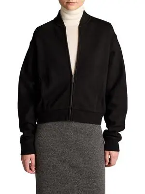 Vince Ponte Knit Bomber Jacket - Black