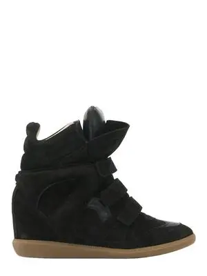 Isabel Marant Étoile Bekett Suede Cowhide Leather Sneakers - Black