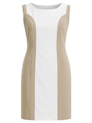 CONQUISTA Panelled Shift Dress - White