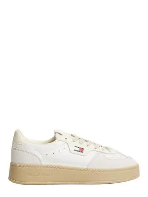Tommy Hilfiger Leather Platform Sneakers - Ecru