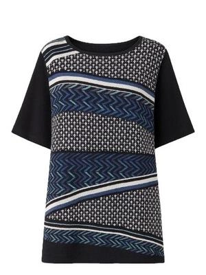 CONQUISTA Printed Tie Waist Top - Green