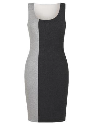 CONQUISTA Conquista Sleeveless Two Tone Knit Dress