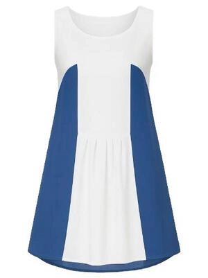 CONQUISTA A-line Panelled Mini Dress - Blue