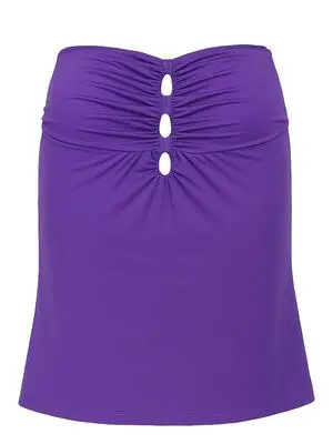 CONQUISTA Conquista Strapless Ruched Jersey Top With Keyhole Detail