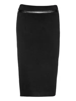 CONQUISTA Pencil Skirt With Leather Detail - Black