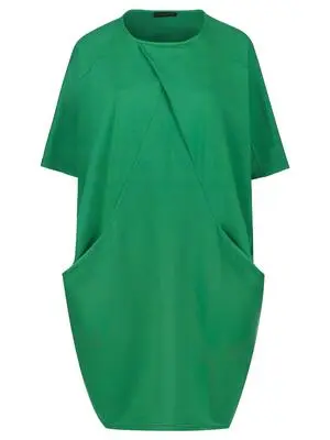 CONQUISTA Conquista Punto Di Roma Batwing Dress With Pocket Detail Green
